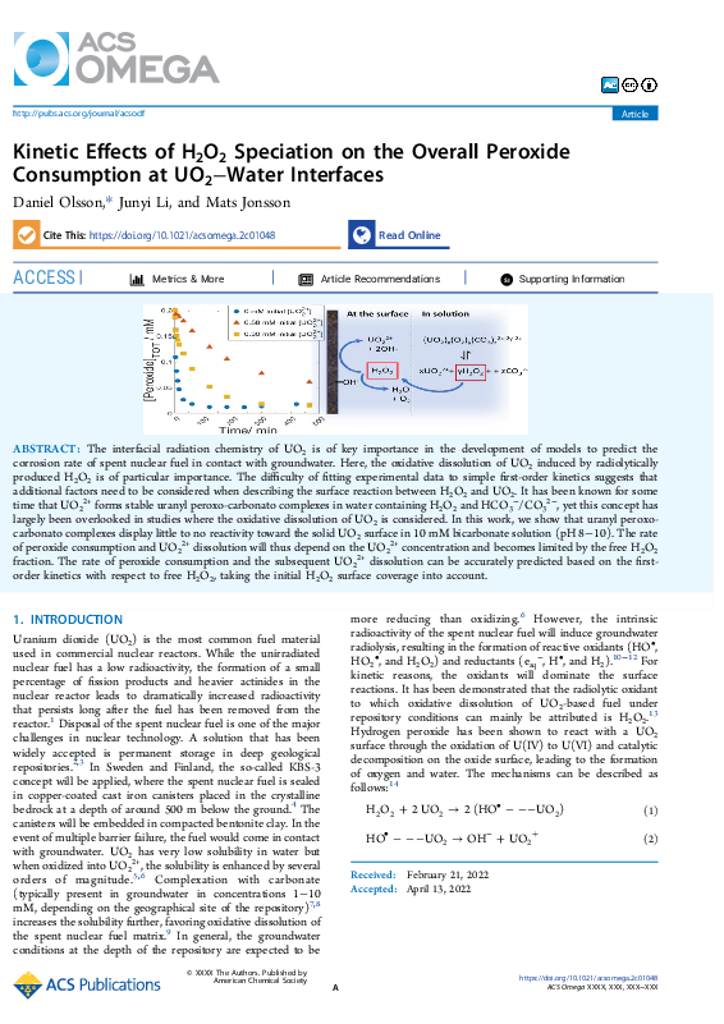 Kinetic Effects of H2O2 Speciation on the Overall Peroxide Consumption ...