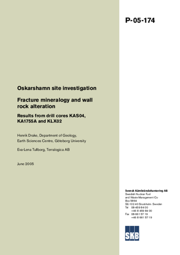 Oskarshamn site investigation. Fracture mineralogy and wall rock ...