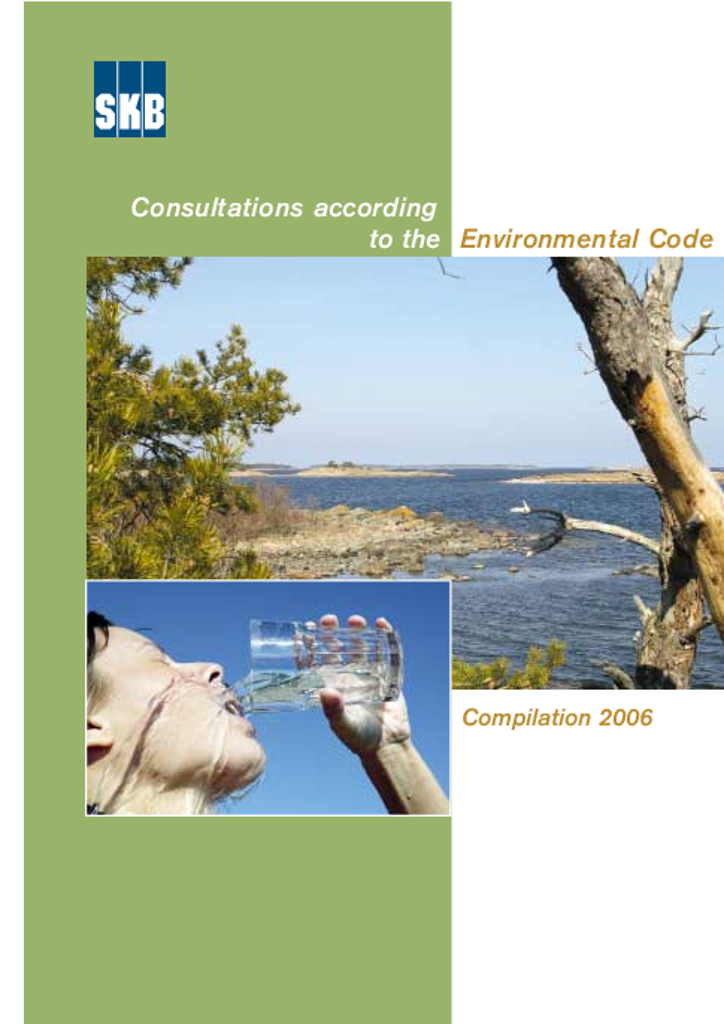 Consultations according to the Environmental Code. Compilation 2006 ...