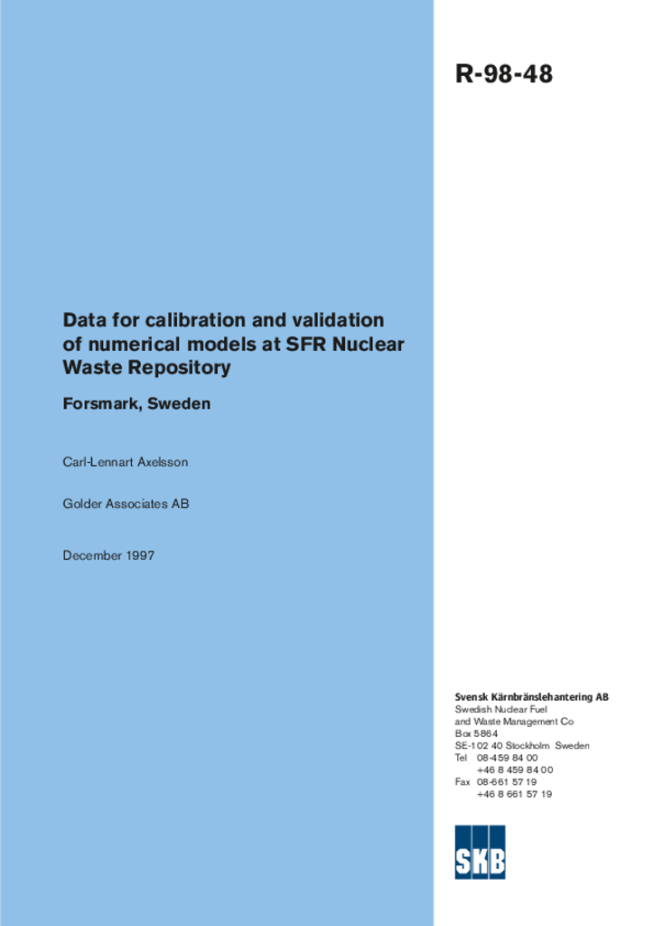 Data for calibration and validation of numerical models at SFR Nuclear ...