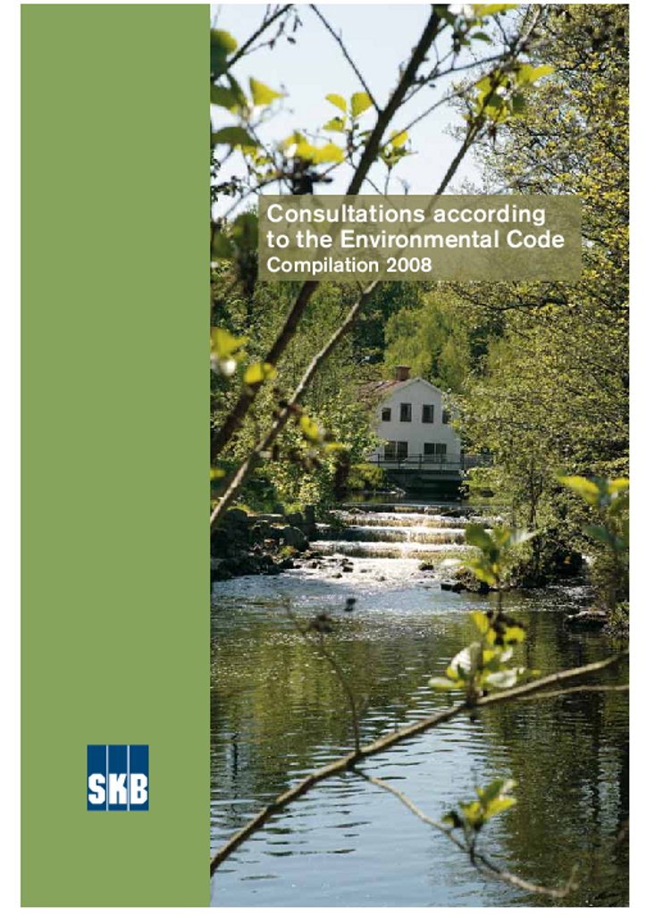 Consultations according to the Environmental Code. Compilation 2008 ...
