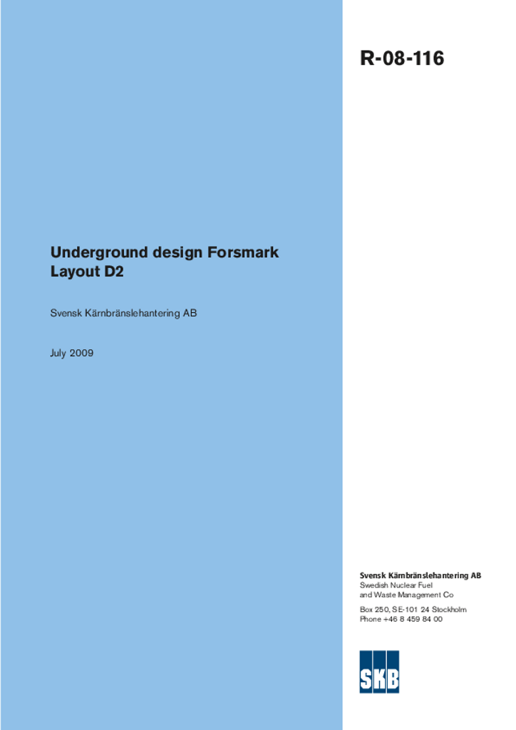 Underground design Forsmark. Layout D2 – SKB.com