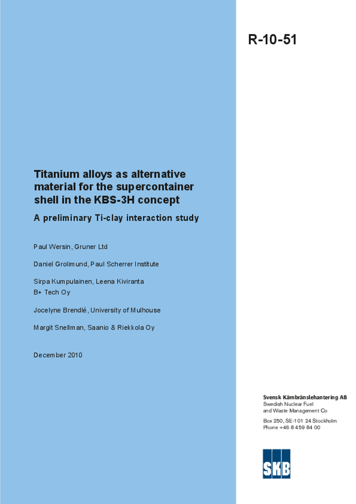 Titanium alloys as alternative material for the supercontainer shell in ...