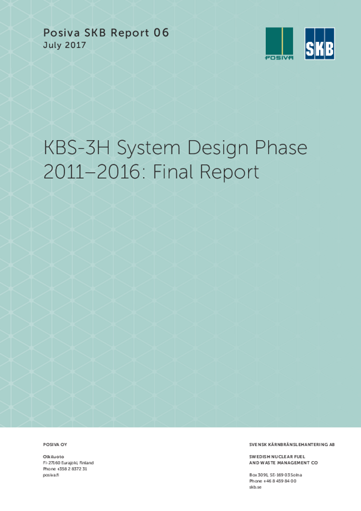 KBS-3H System Design Phase 2011−2016: Final Report. Updated 2023-09 ...