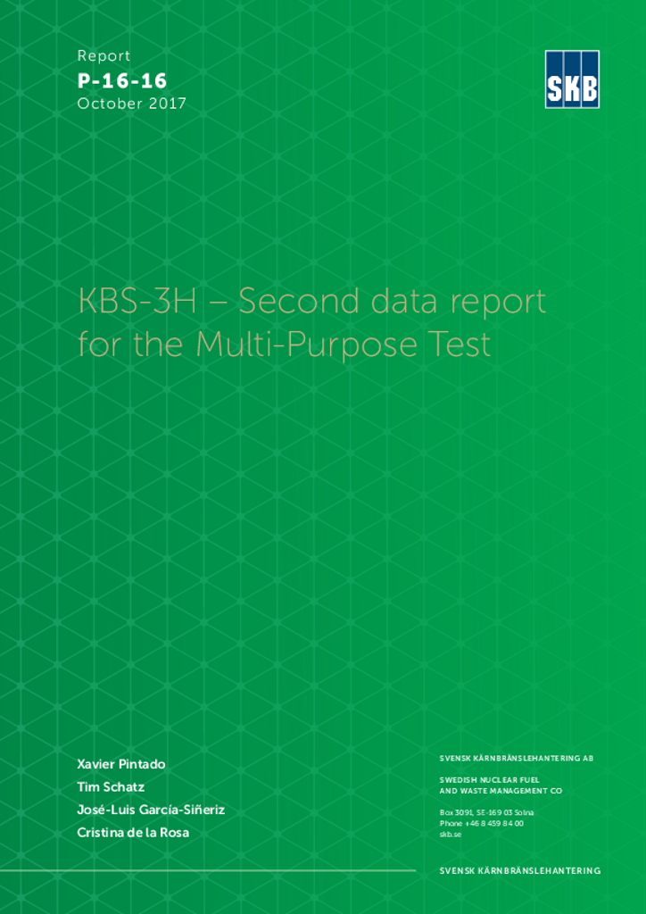 KBS-3H – Second data report for the Multi-Purpose Test – SKB.com
