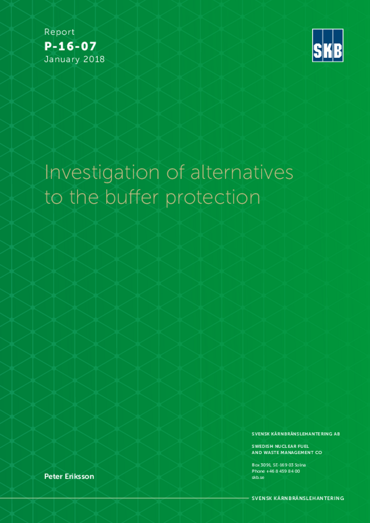 Investigation of alternatives to the buffer protection – SKB.com