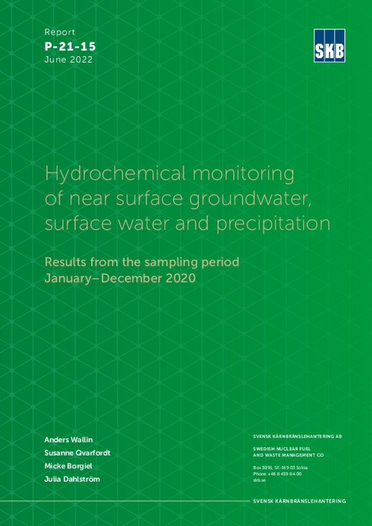 Hydrochemical monitoring of near surface groundwater, surface water and ...