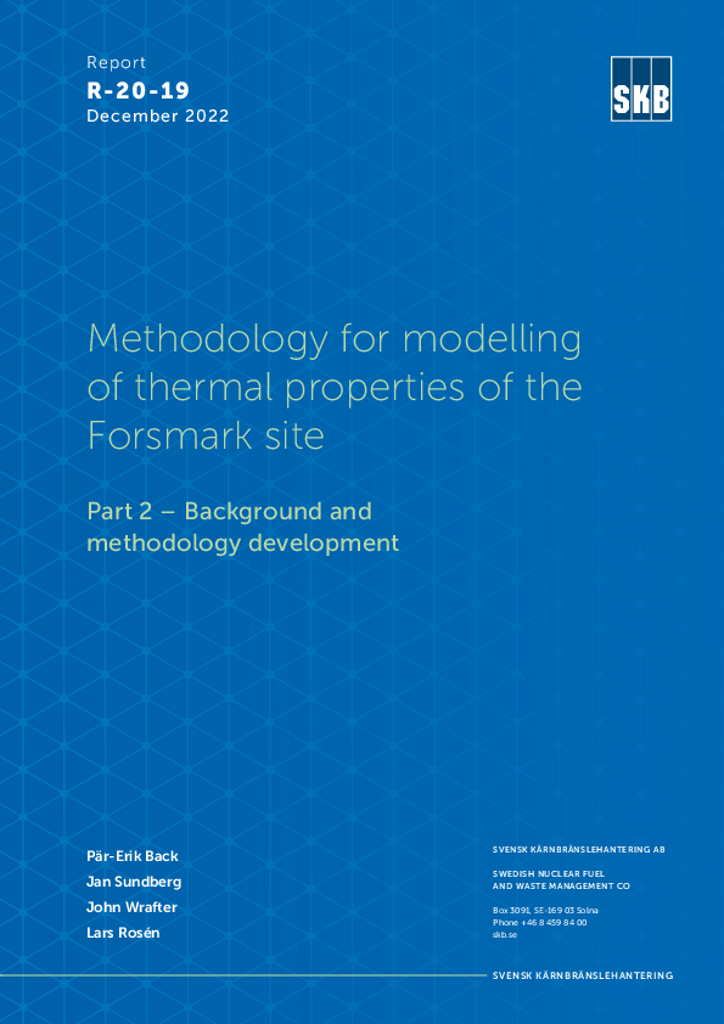 Methodology for modelling of thermal properties of the Forsmark site ...
