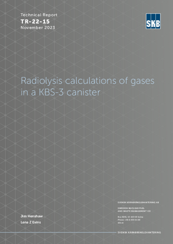 Radiolysis calculations of gases in a KBS-3 canister. Updated 2025-04 – SKB.com