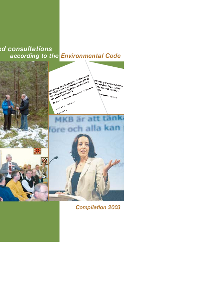 Extended consultations according to the Environmental Code. Compilation ...